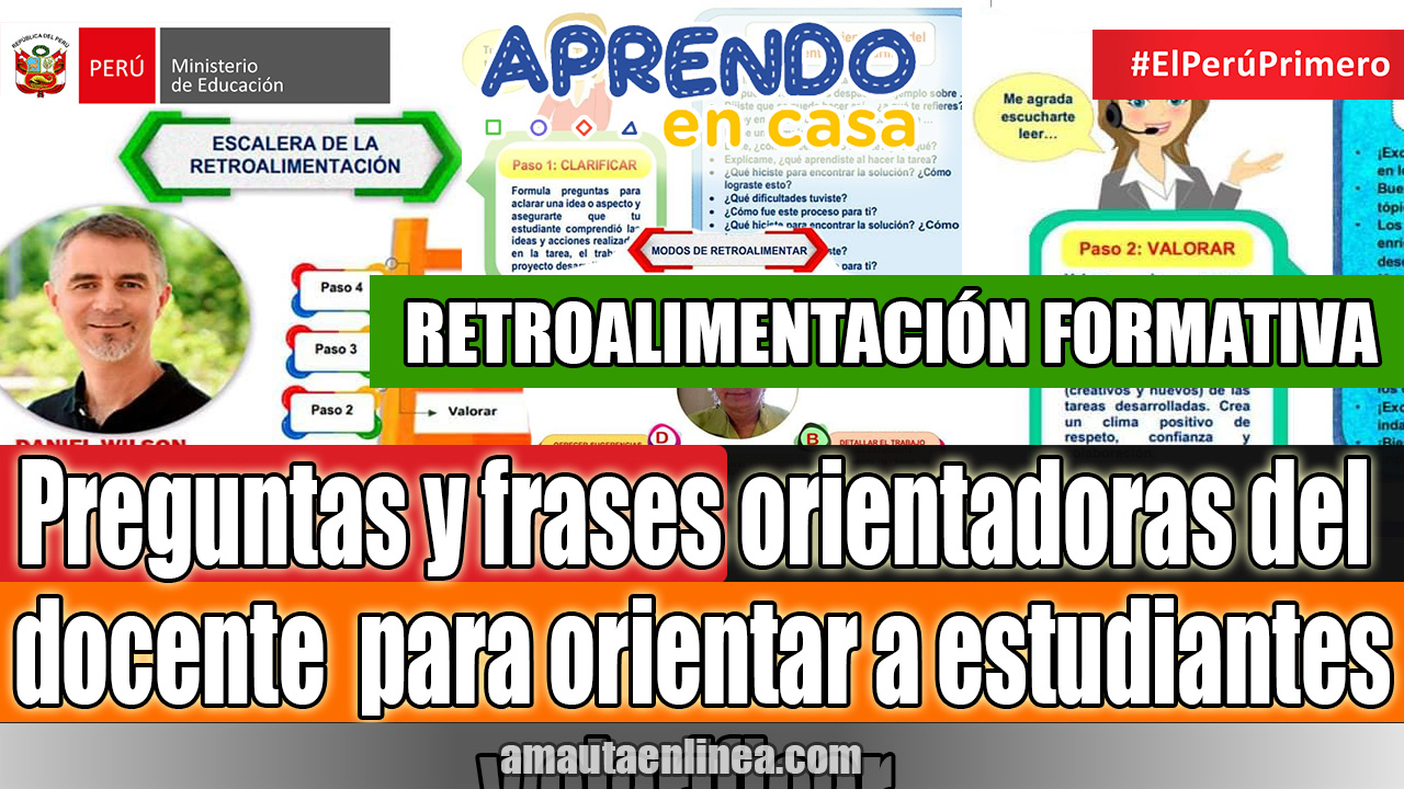 Preguntas y frases orientadoras del docente para orientar y clarificar ...