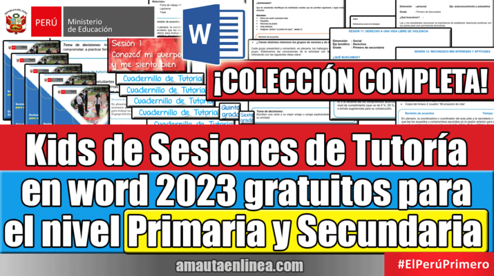 Kids de Sesiones de Tutoría en word 2023 para el nivel Primaria y ...